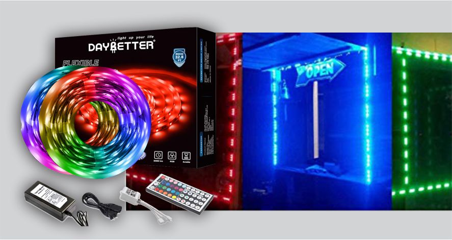 Led Strip light around service window – Heat Custom